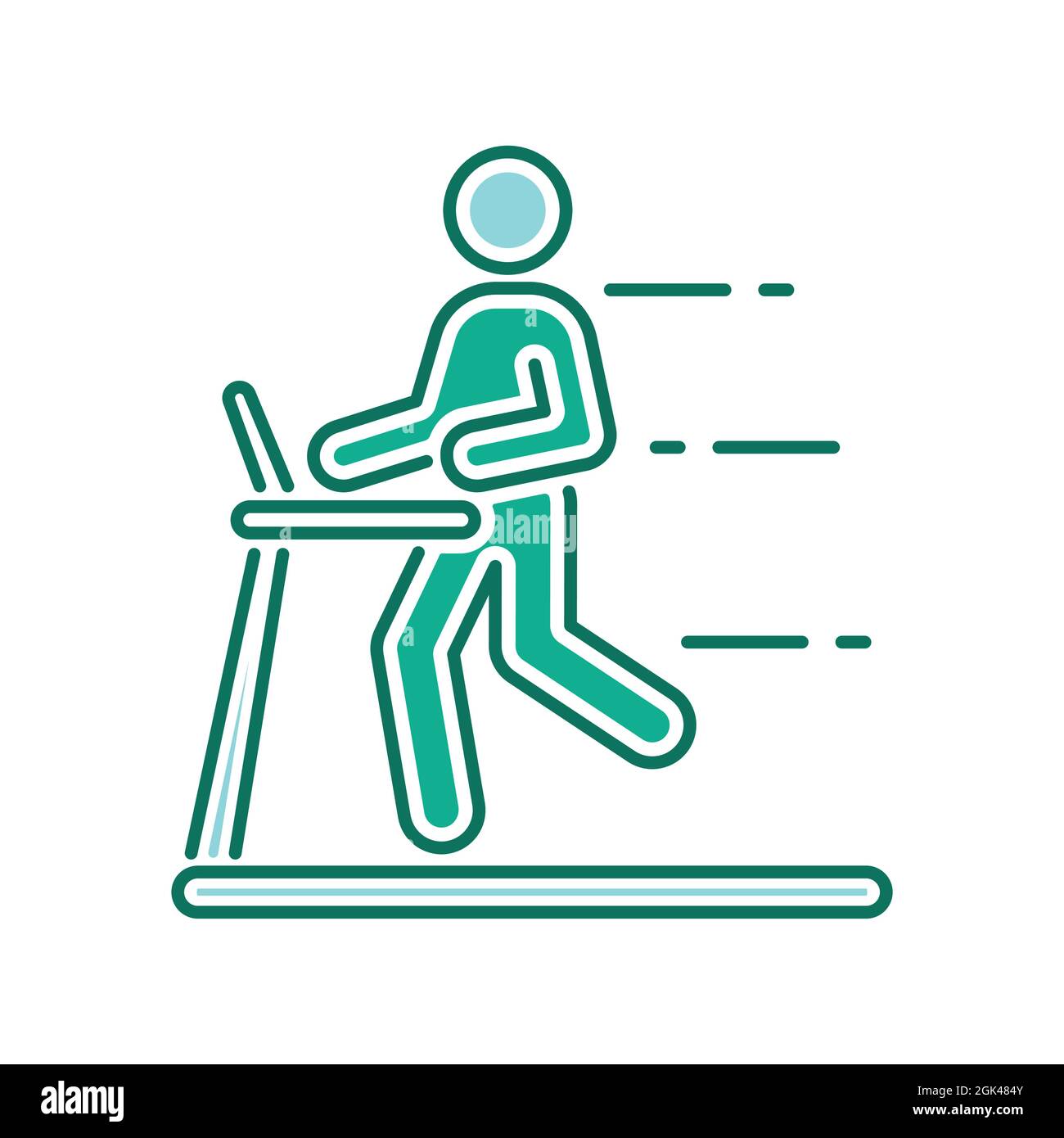 Man running on a treadmill color line icon. Cardio workout. Isolated ...