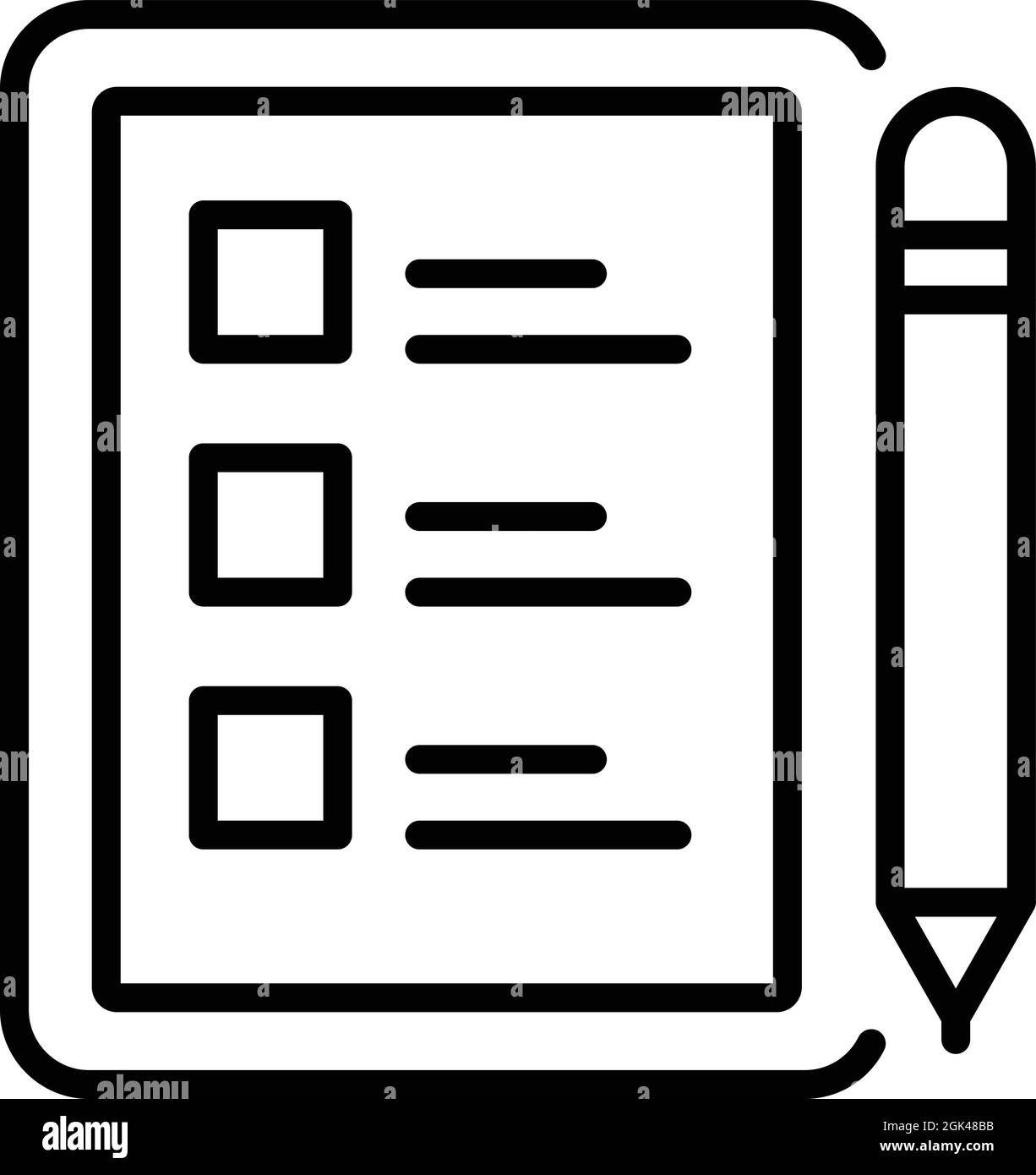 Tablet to do list icon outline vector. Hand notepad. Checklist pad ...