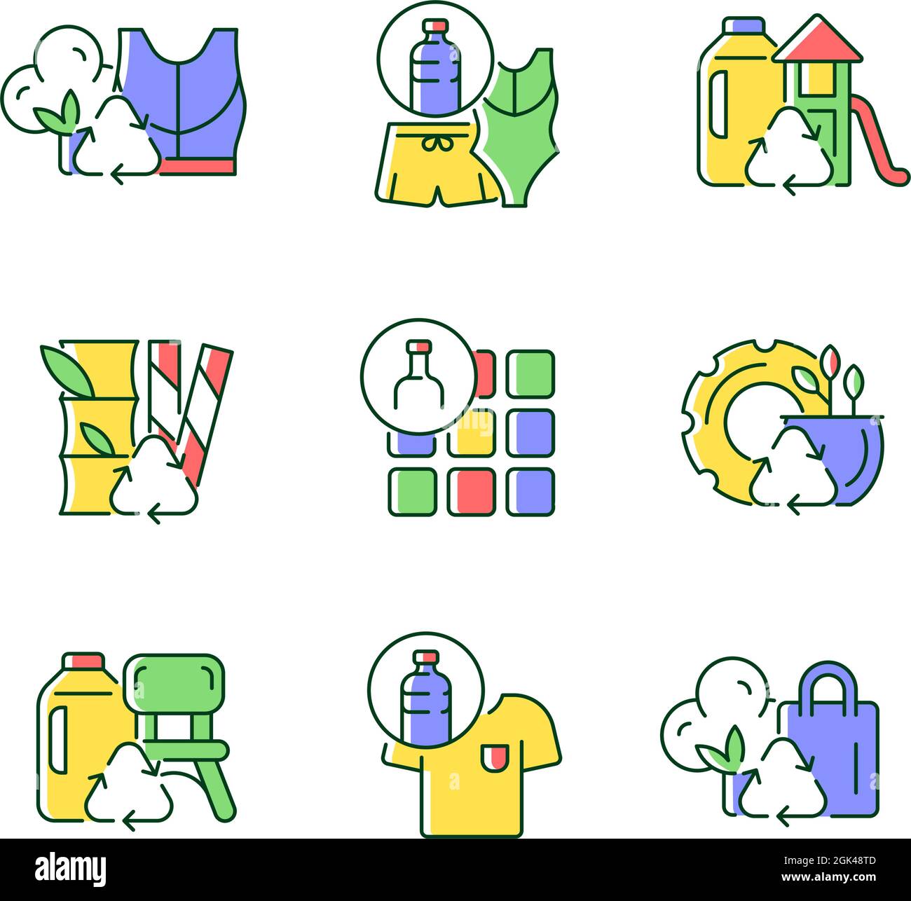 Natural resources conservation RGB color icons set Stock Vector Image ...