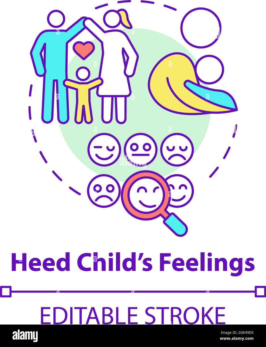 Heed child feelings concept icon Stock Vector Image & Art - Alamy