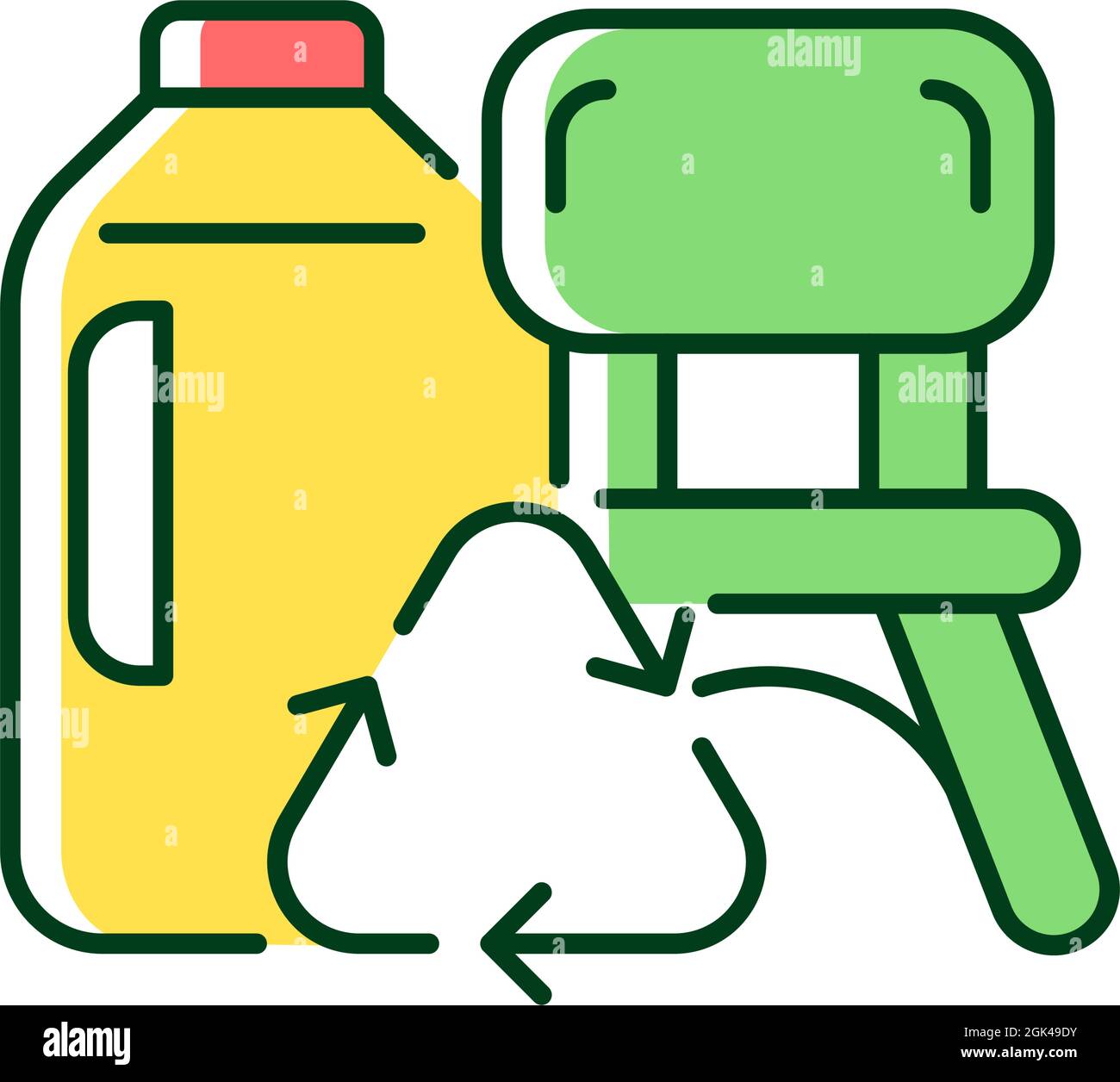 Plastic lumber from plastic bottles RGB color icon Stock Vector Image ...