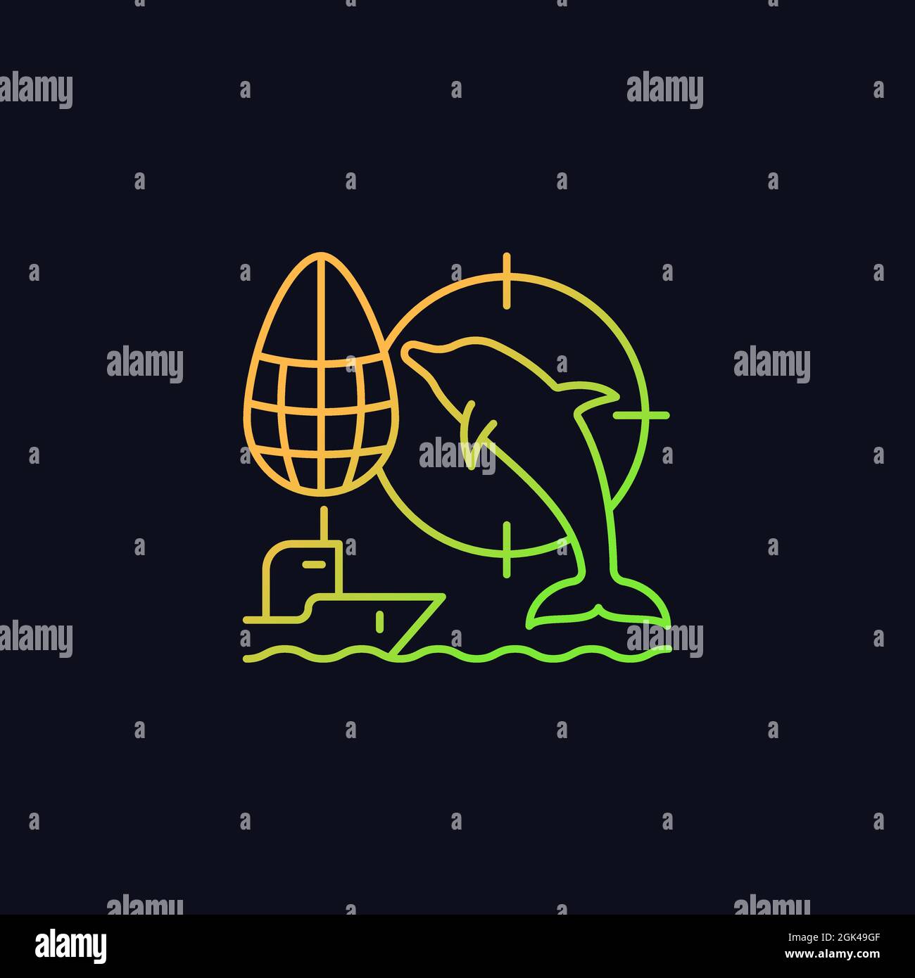 Dolphin drive hunting gradient vector icon for dark theme Stock Vector ...
