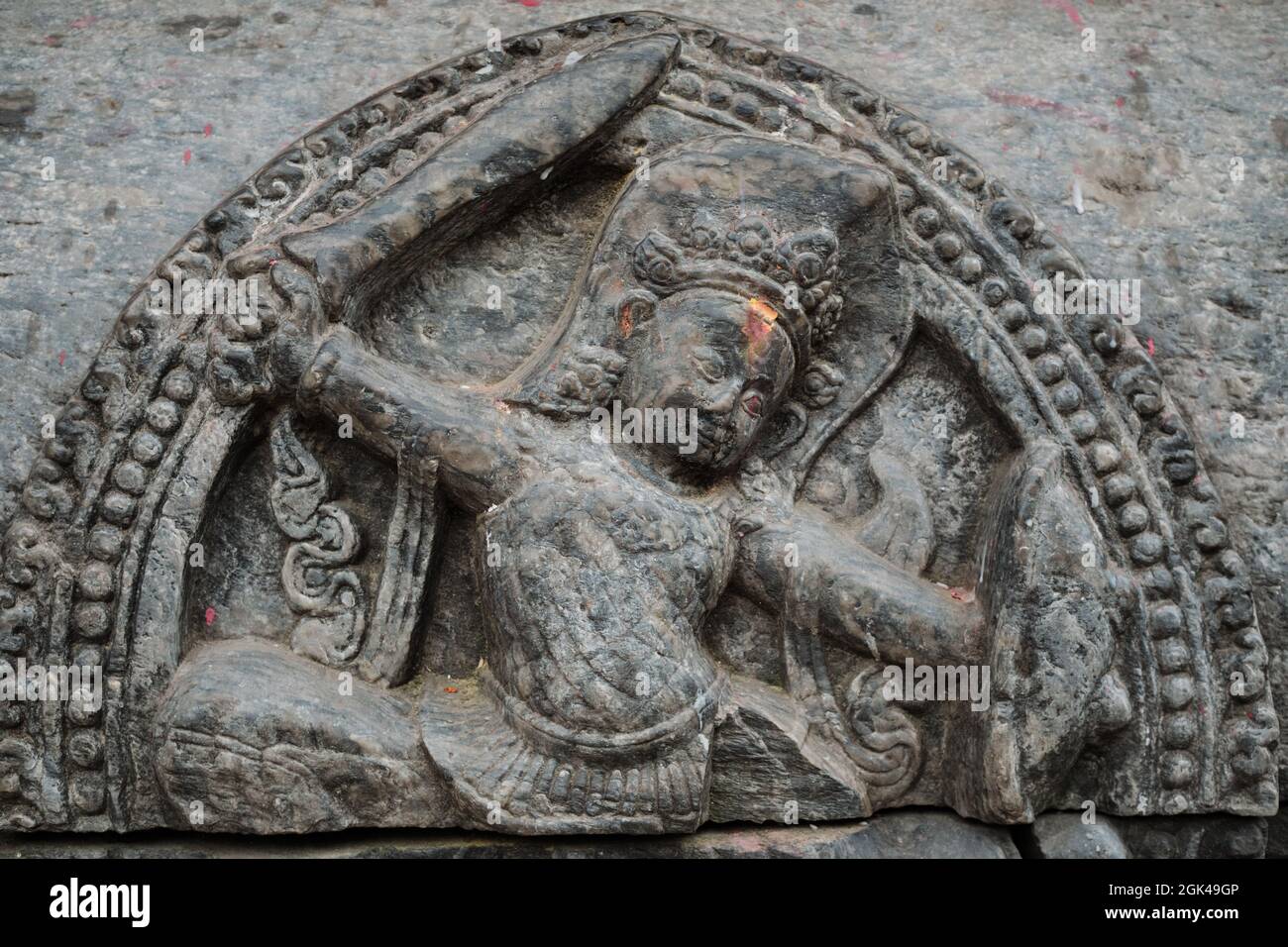Sculpture of a Hindu deity at Kathmandu Durbar Square, Nepal Stock ...