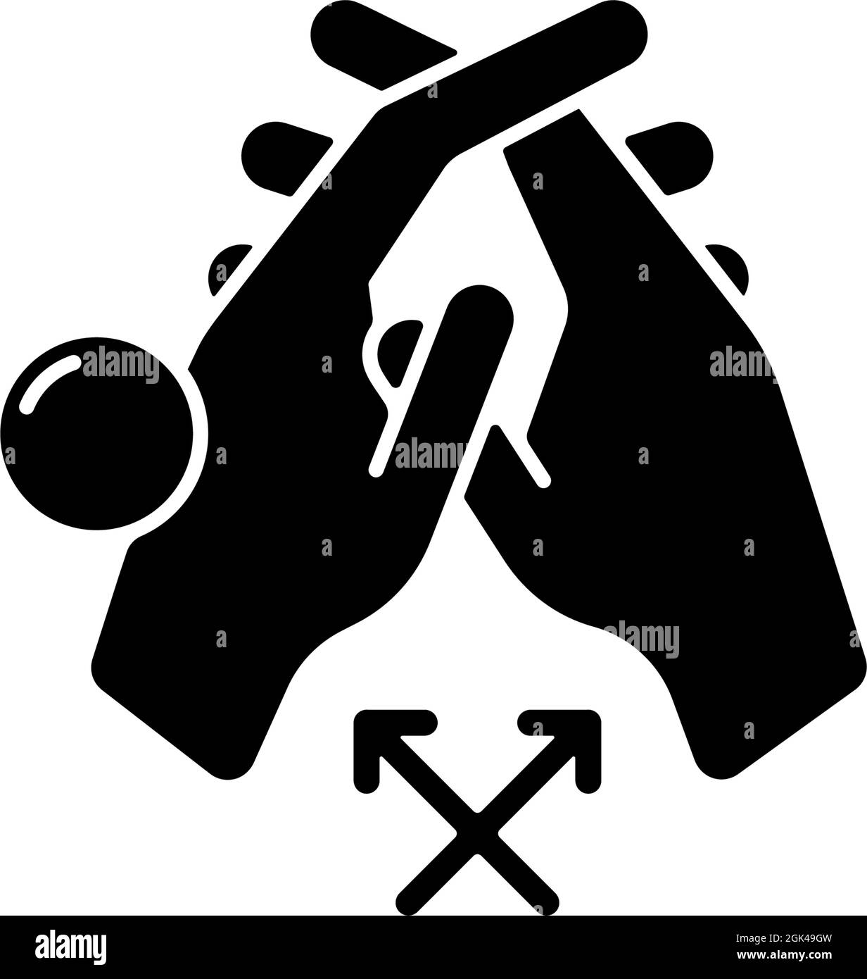 Interlink fingers black glyph icon Stock Vector Image & Art - Alamy
