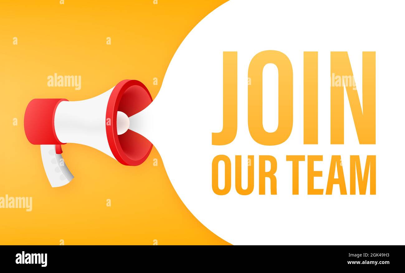 Megaphone with Join our team. Join our team megaphone. Web design ...
