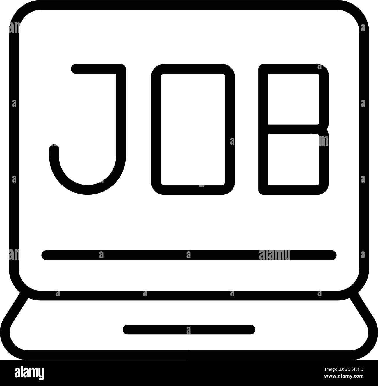 Laptop online job icon outline vector. Computer interview. Internet ...