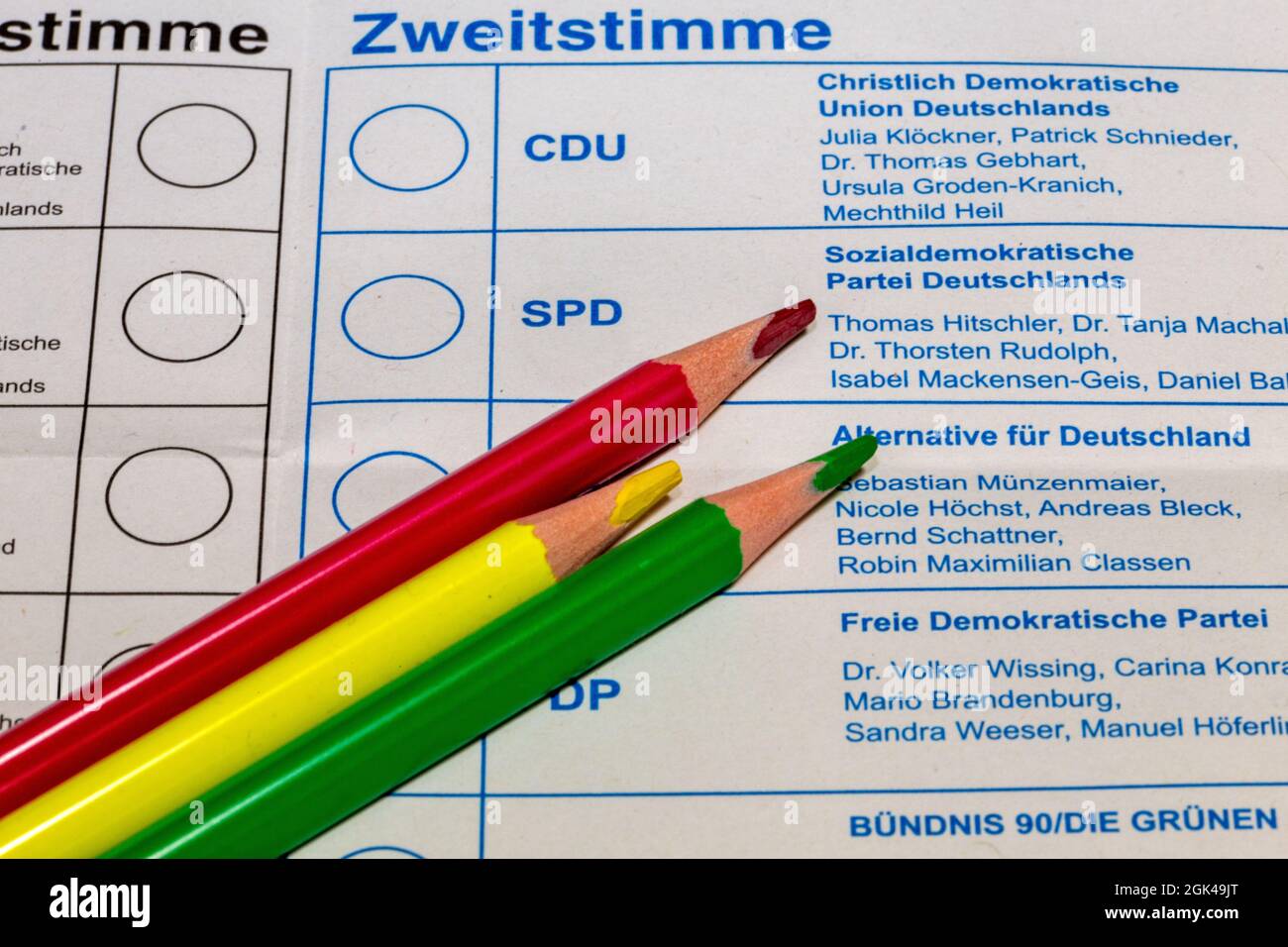 Symbol image Traffic-light-coaltion (Germany): Ballot paper for the ...