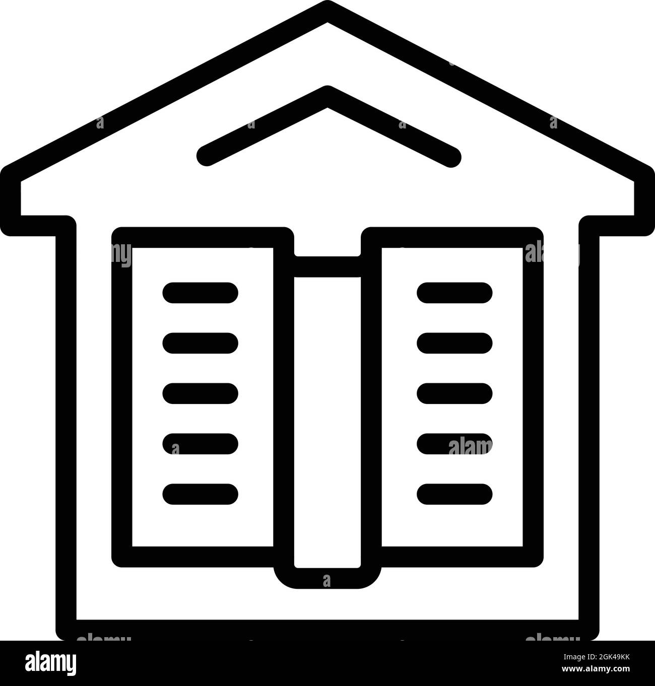 Home book icon outline vector. Read table. Study class Stock Vector ...