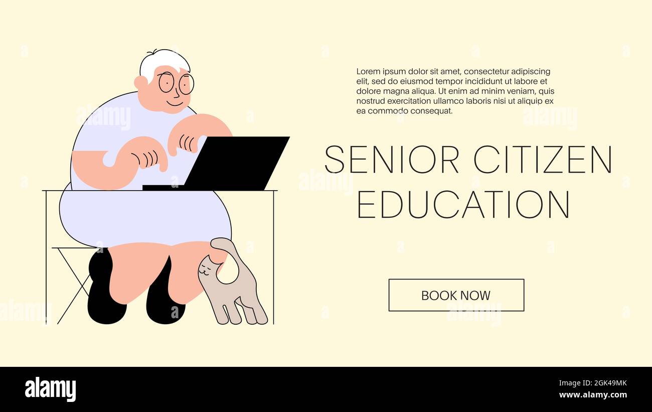 Senior citizen and education Stock Vector Images - Alamy