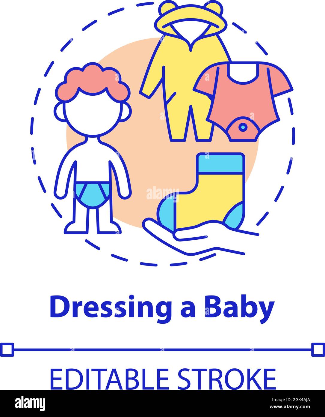 Dressing baby concept icon Stock Vector Image & Art - Alamy