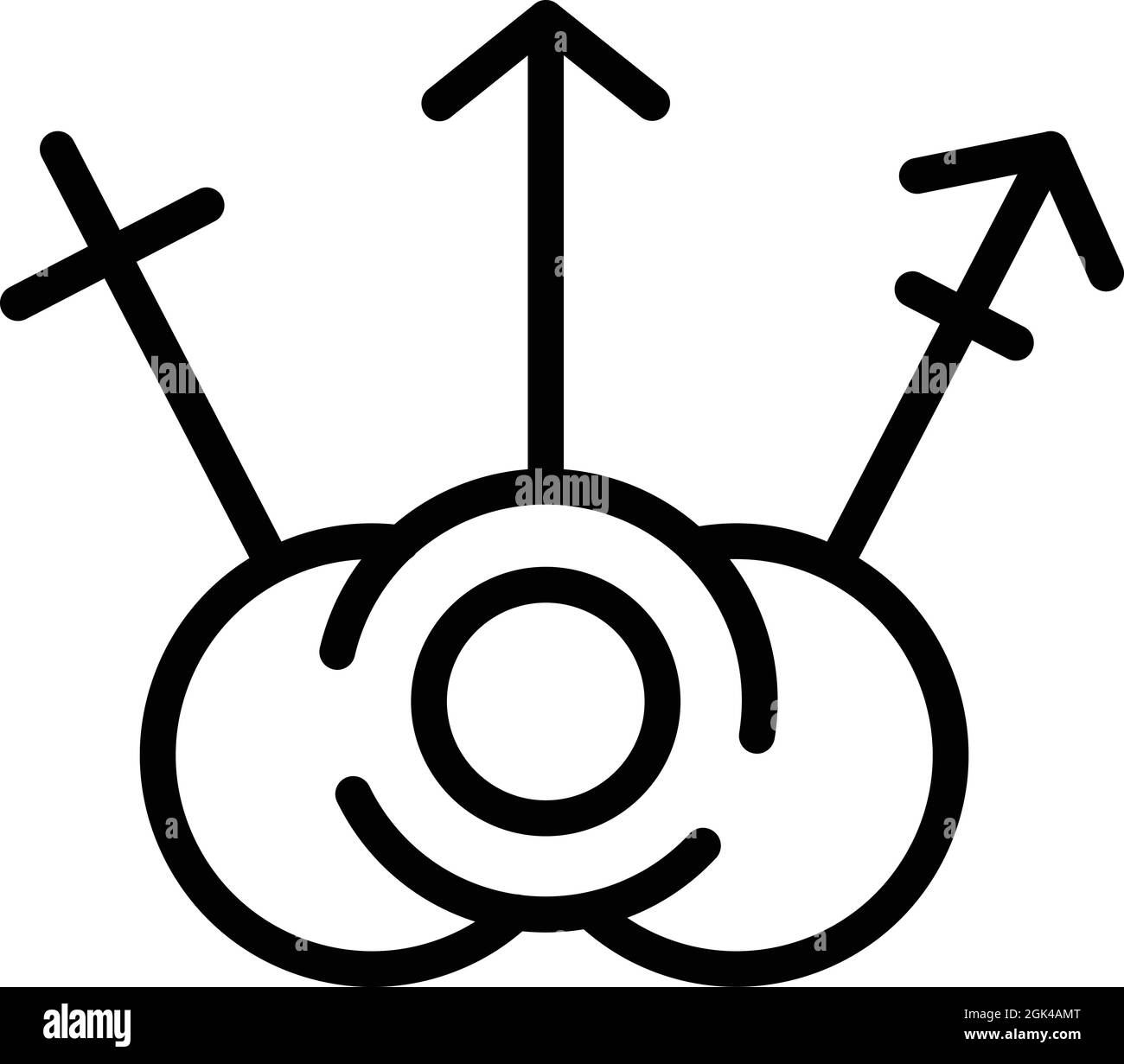 Gender role icon outline vector. Woman equality. Social balance Stock ...