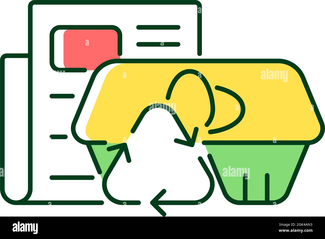 Egg cartons from newspaper RGB color icon Stock Vector Image & Art - Alamy
