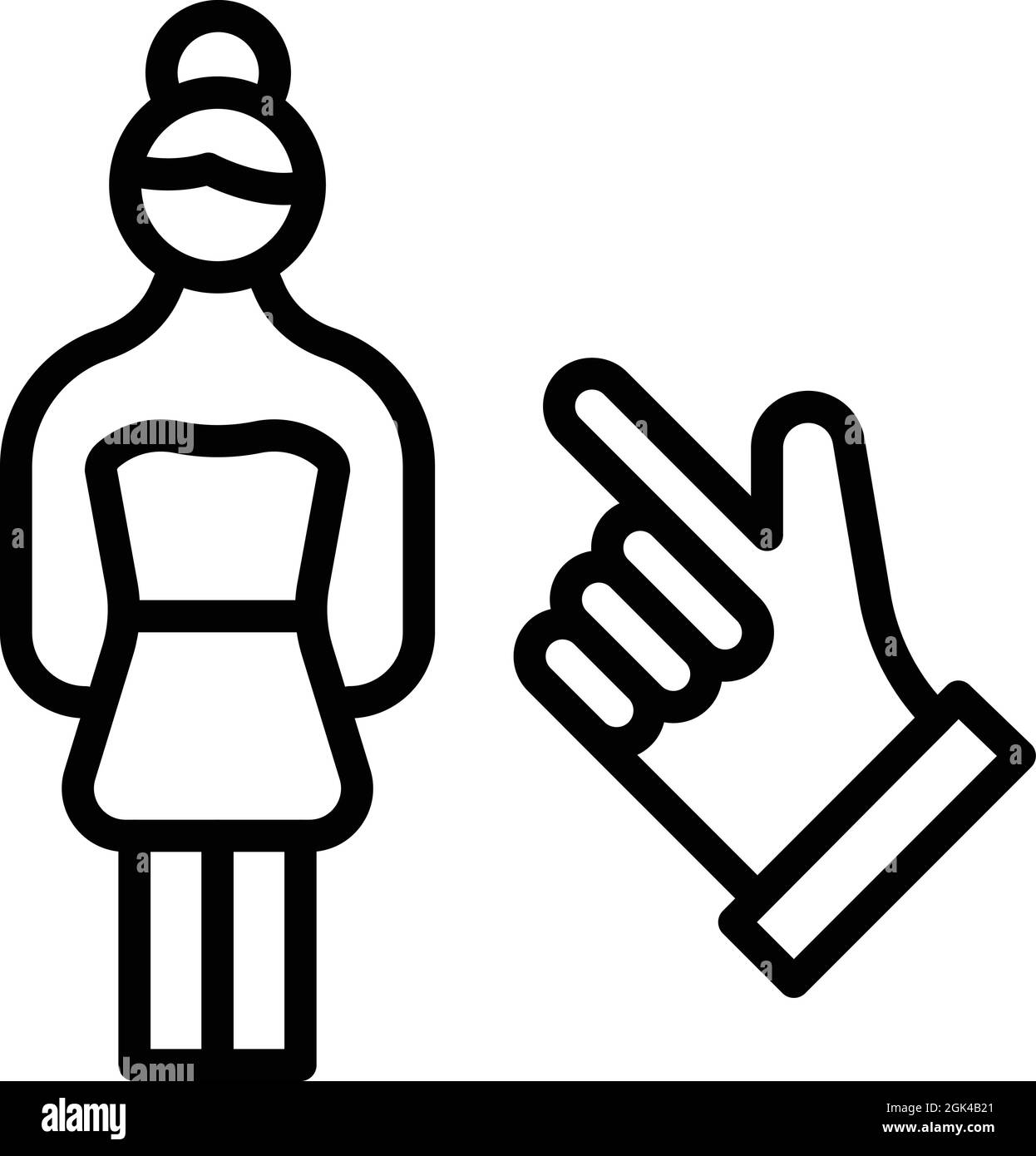 Social woman prejudice icon outline vector. Identity discrimination ...