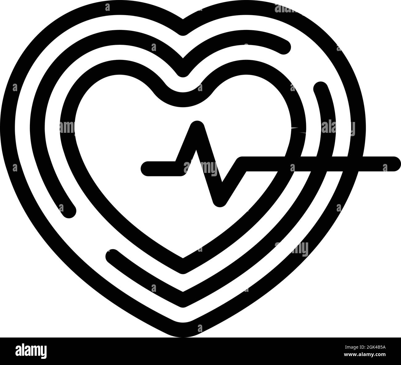 Healthy pulse icon outline vector. Human heart beat. Monitor ekg Stock ...