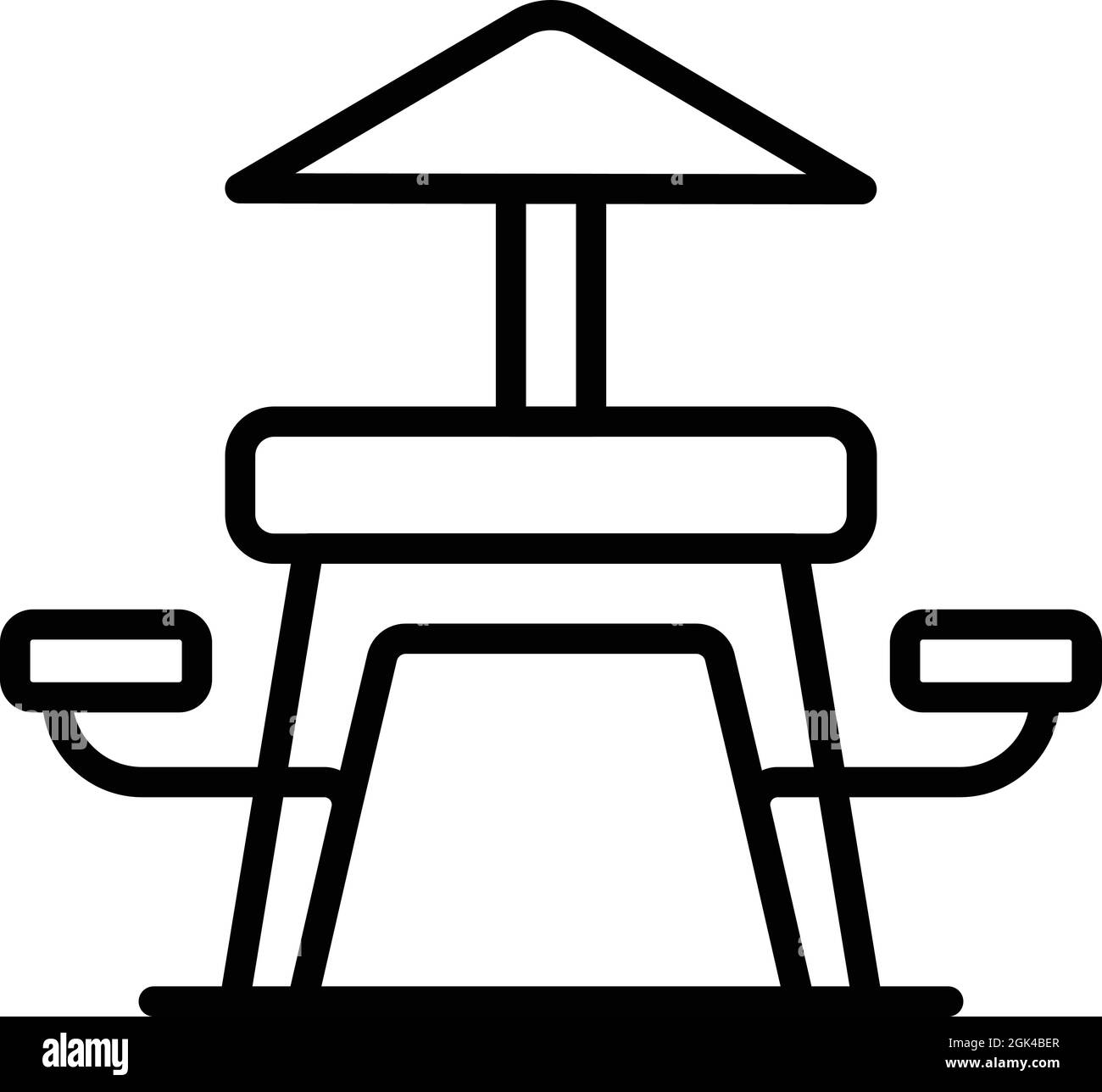 Picnic bench icon outline vector. Wood table. Outdoor garden Stock ...