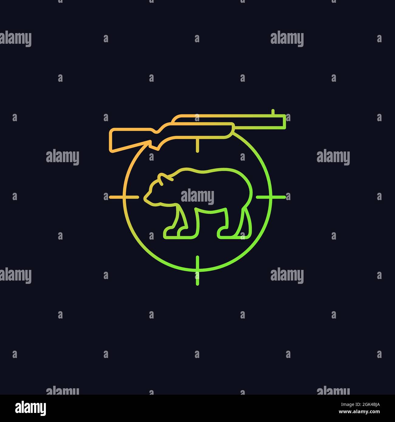 Big game hunting gradient vector icon for dark theme Stock Vector Image ...