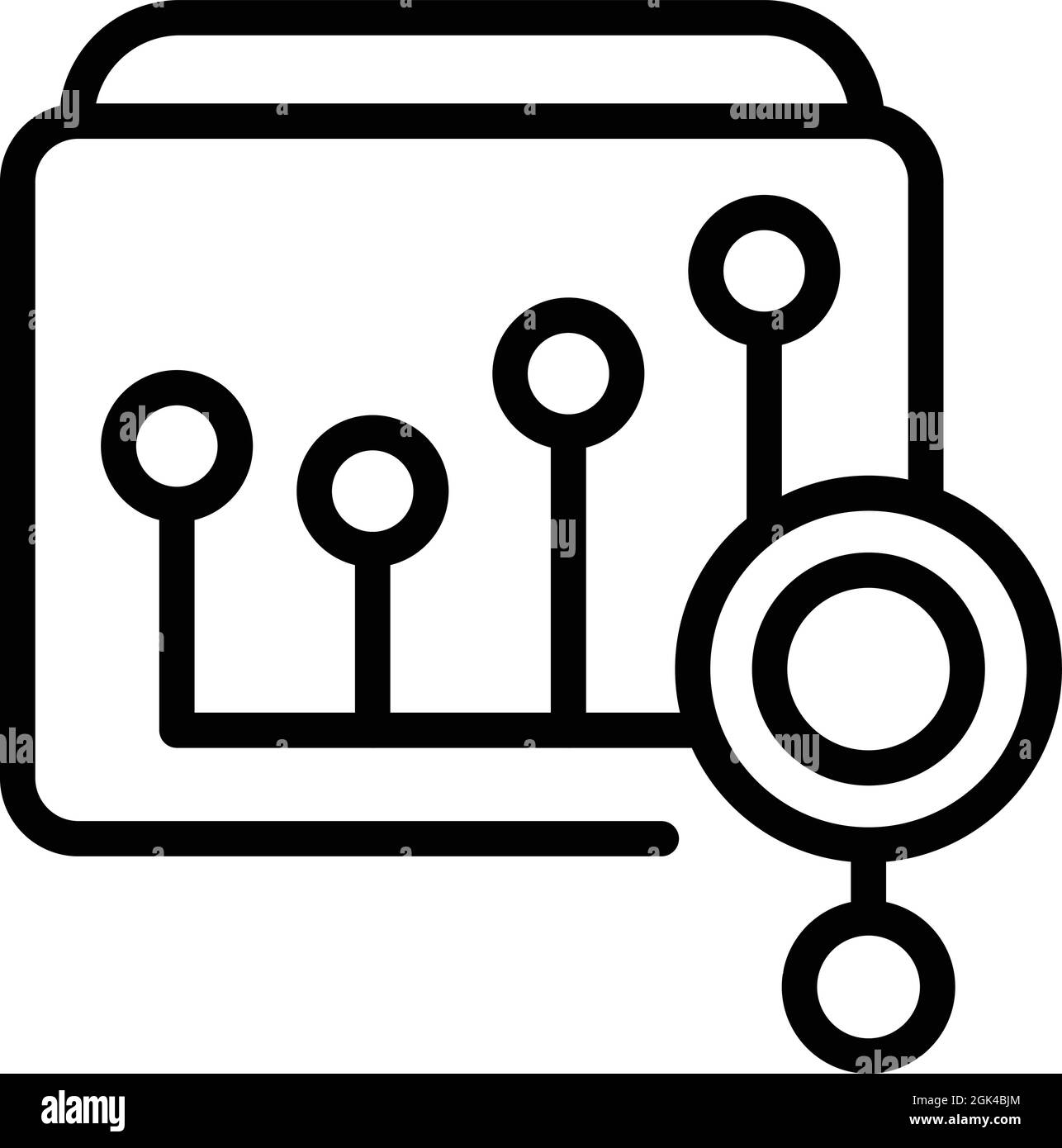 Explore diagram icon outline vector. Data research. Search index Stock ...