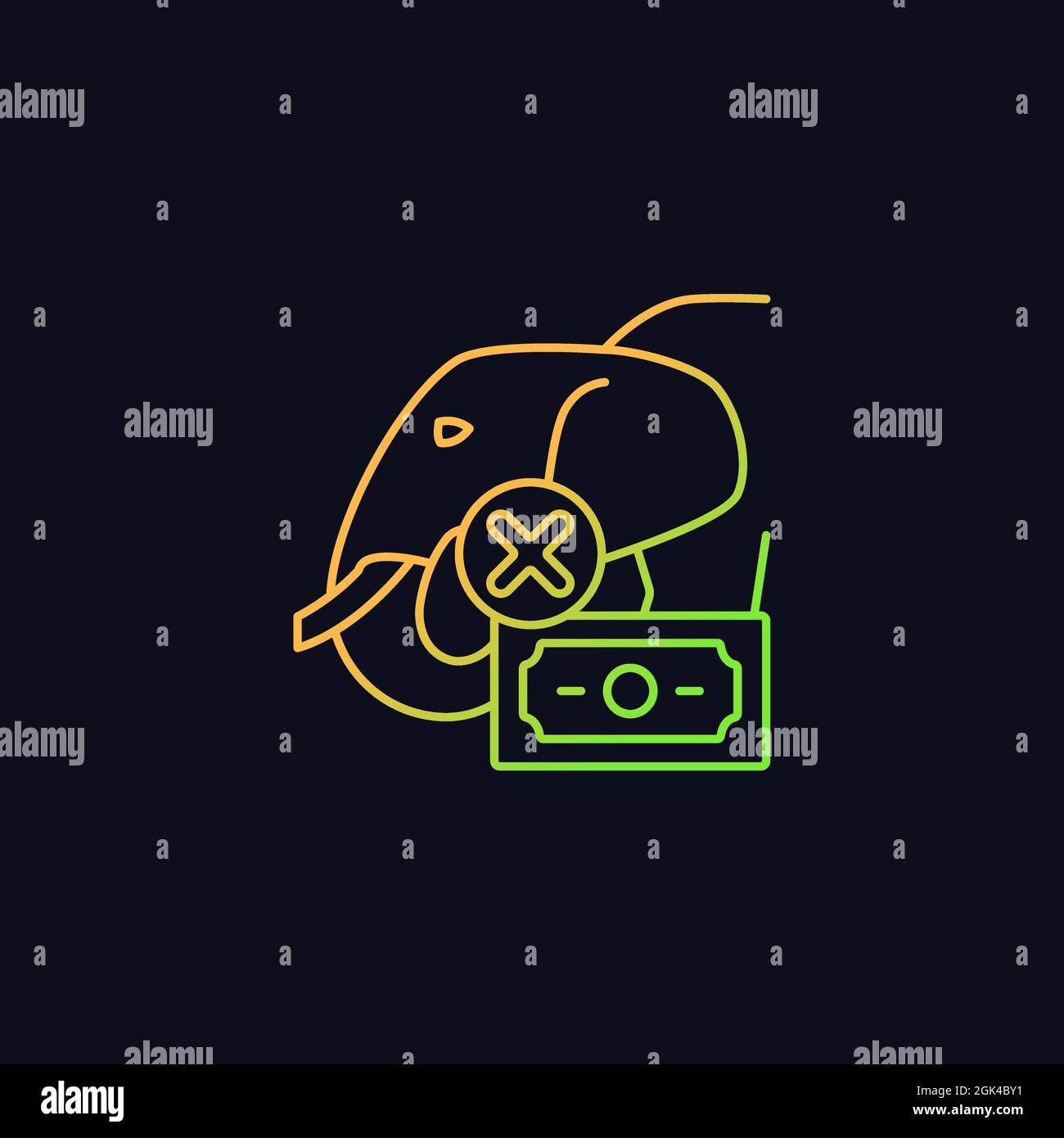 Illegal wildlife trade gradient vector icon for dark theme Stock Vector ...