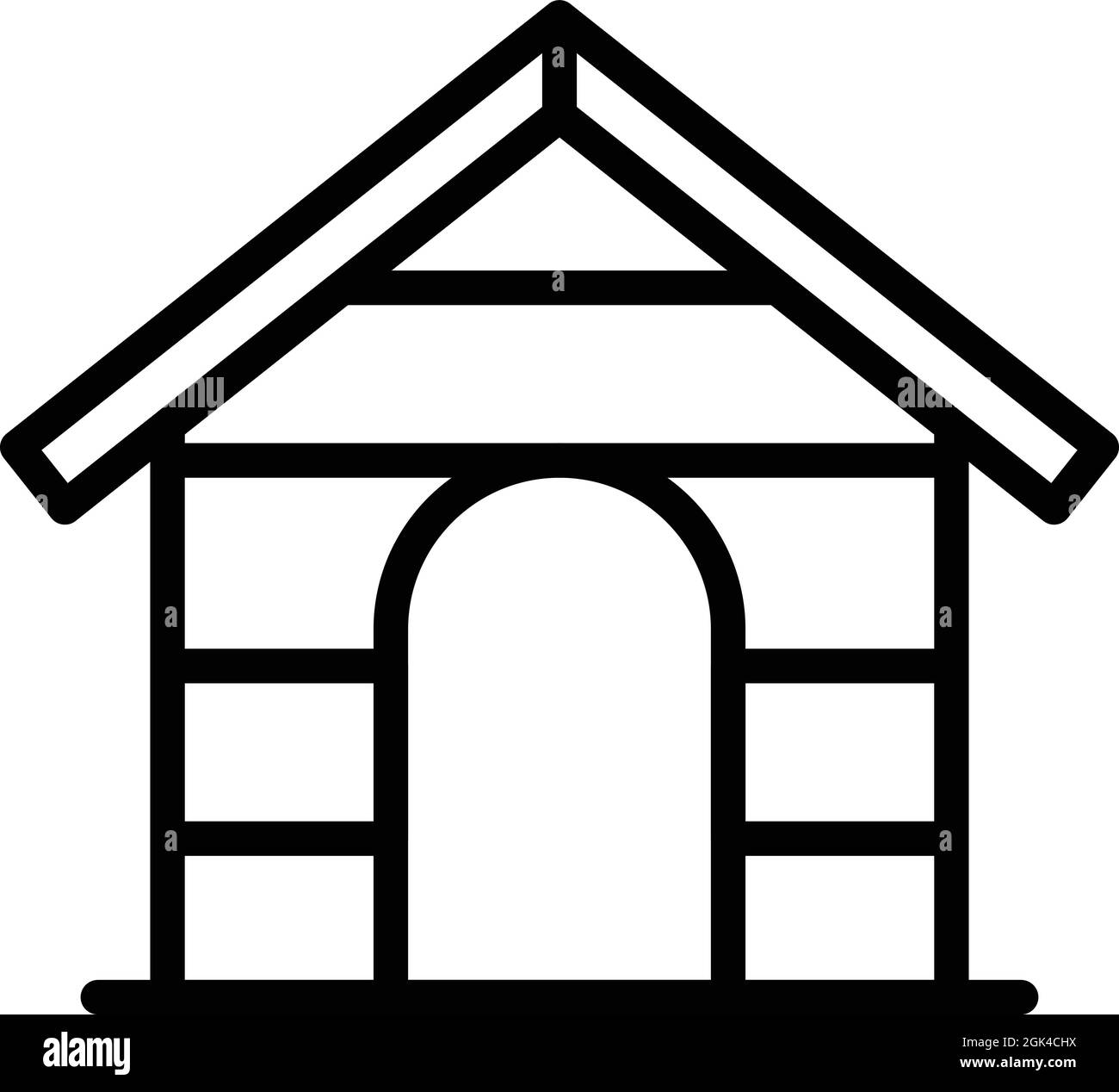 Dog building icon outline vector. Pet house. Pet shelter Stock Vector ...