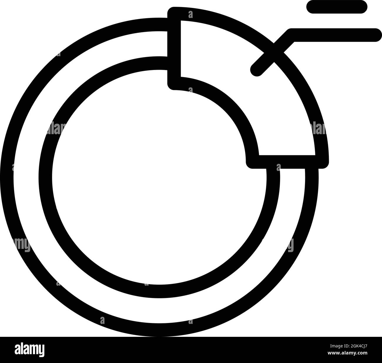 Level pie chart icon outline vector. Data circle. Round template Stock ...