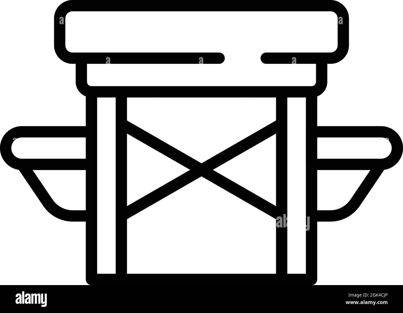Metal table icon outline vector. Plastic chair. Outdoor camp Stock ...