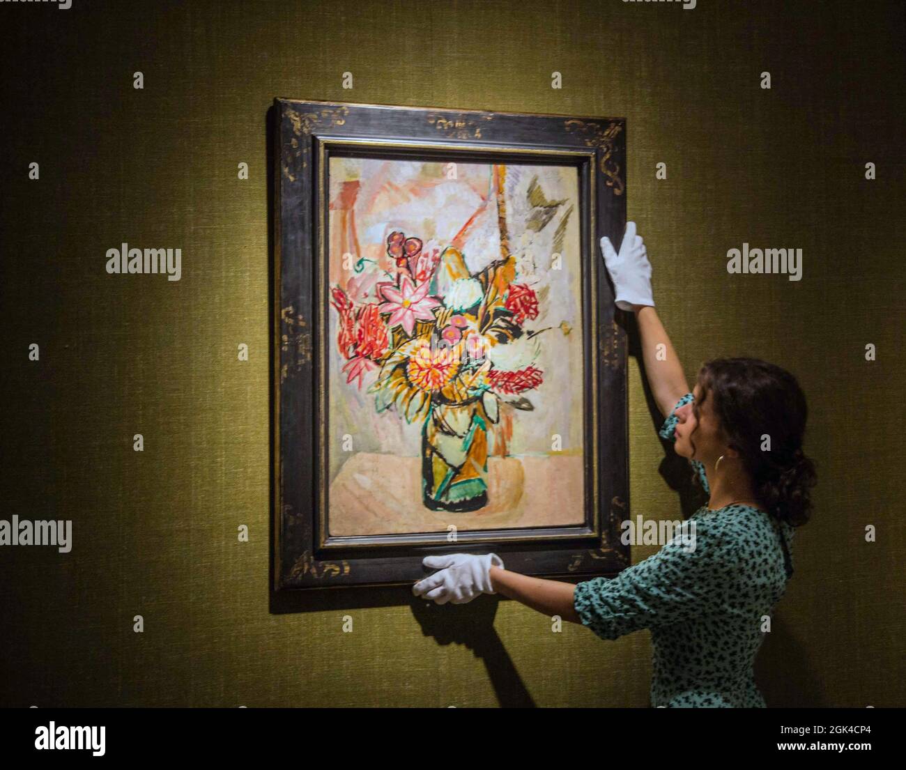 London UK 13 September 2021 Vanessa Bell Still Life of Dahlias ...