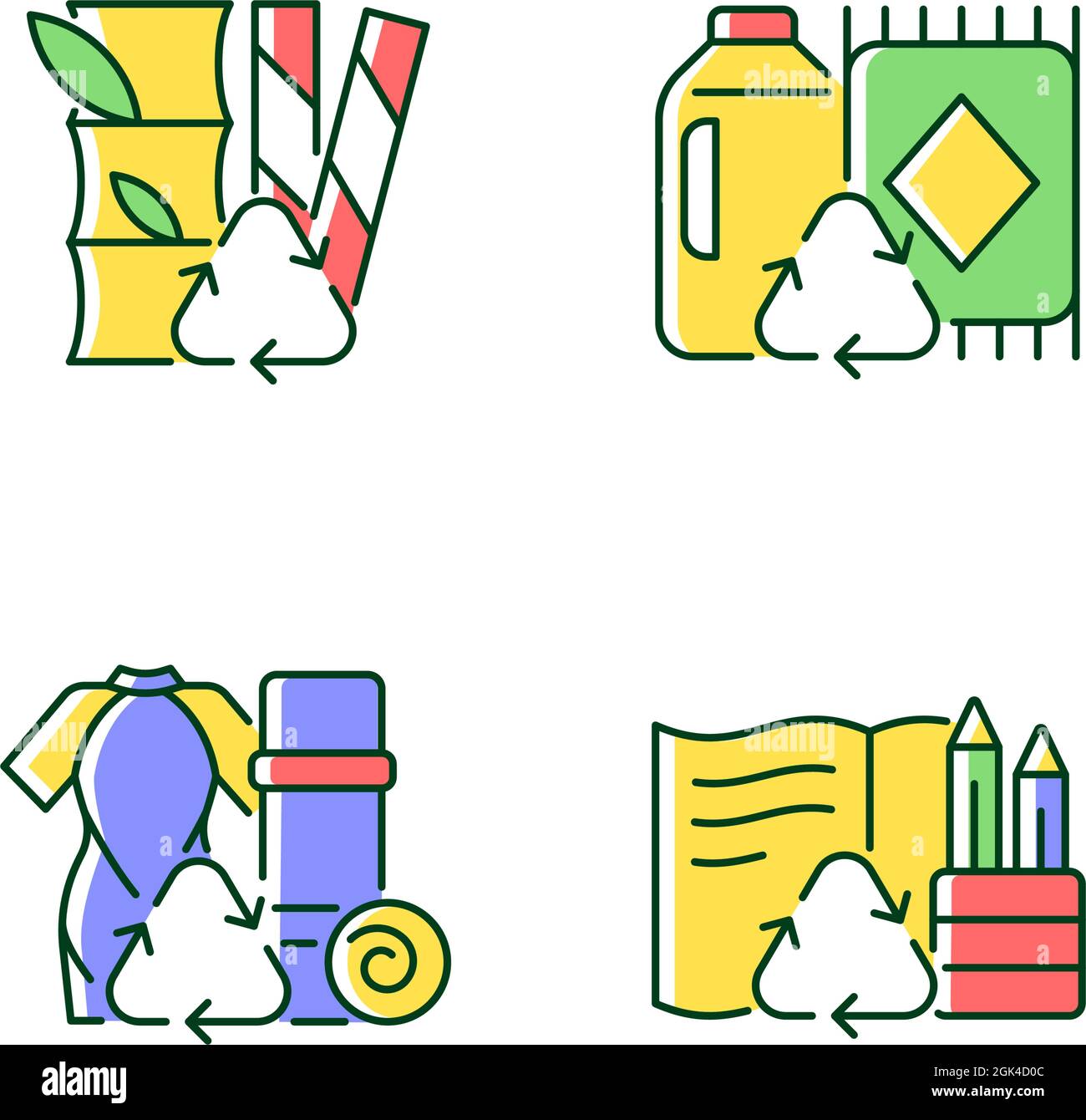 Reduce environmental pollution RGB color icons set Stock Vector Image ...