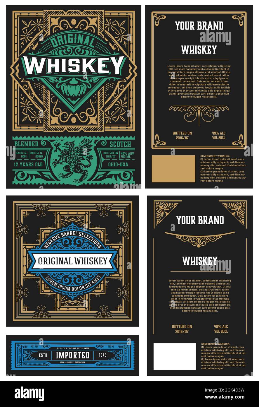 Set of 2 vintage labels for packing Stock Vector Image & Art - Alamy