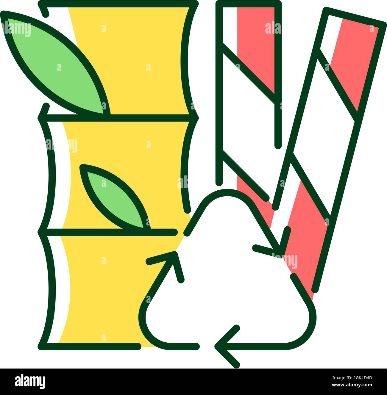 Compostable straws from plants RGB color icon Stock Vector Image & Art ...