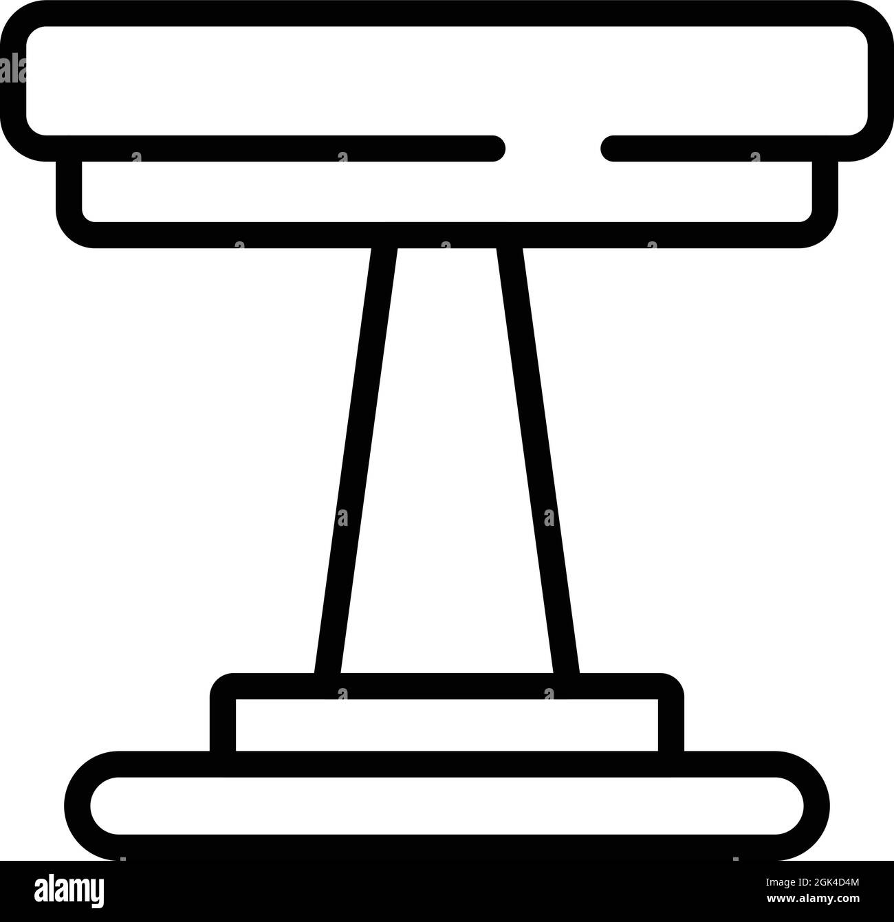 Round picnic table icon outline vector. Wooden kitchen. Garden chair ...