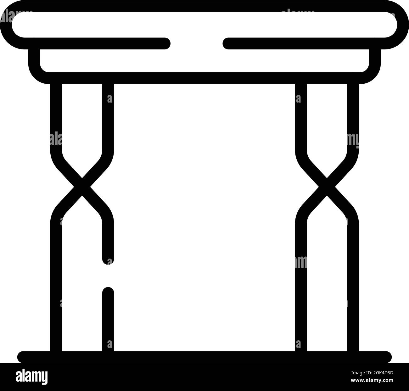 Round wooden folding table Stock Vector Images - Alamy