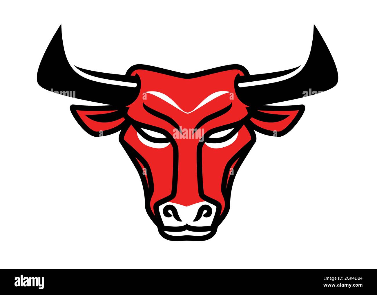 Bull head logo. Butcher shop, beef meat symbol. Cartoon vector ...