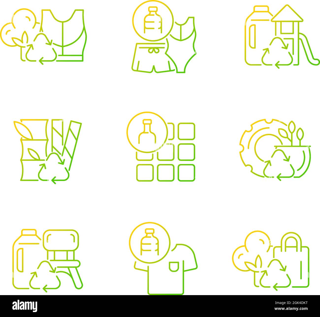 Natural resources conservation gradient linear vector icons set Stock ...