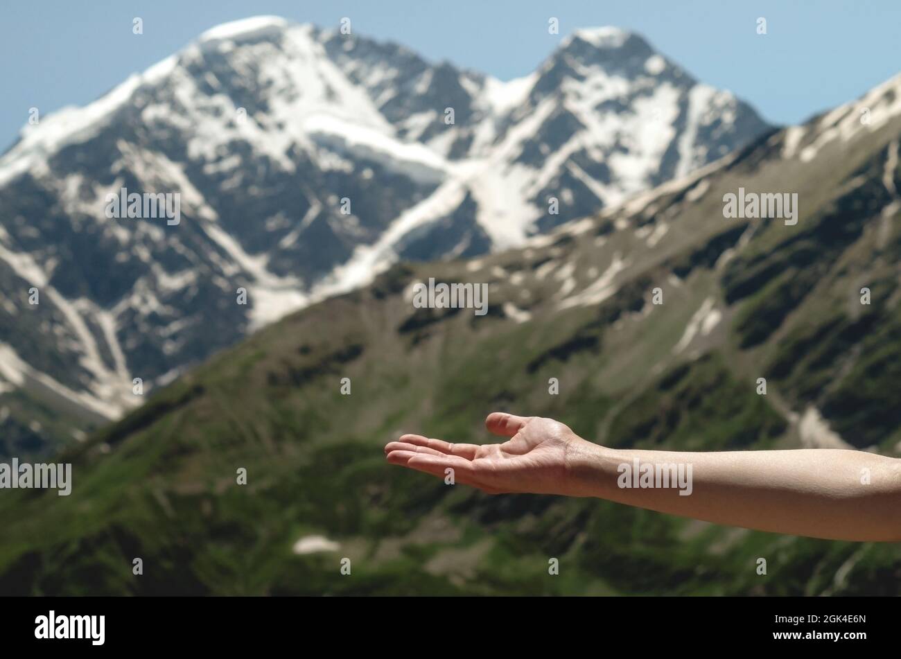 Woman open hand outstretched arm hi-res stock photography and images ...
