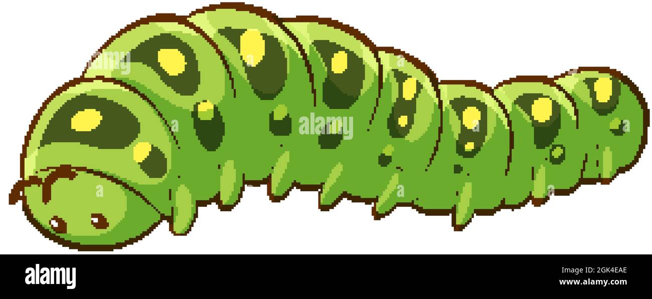 Caterpillar cartoon on white background illustration Stock Vector Image ...