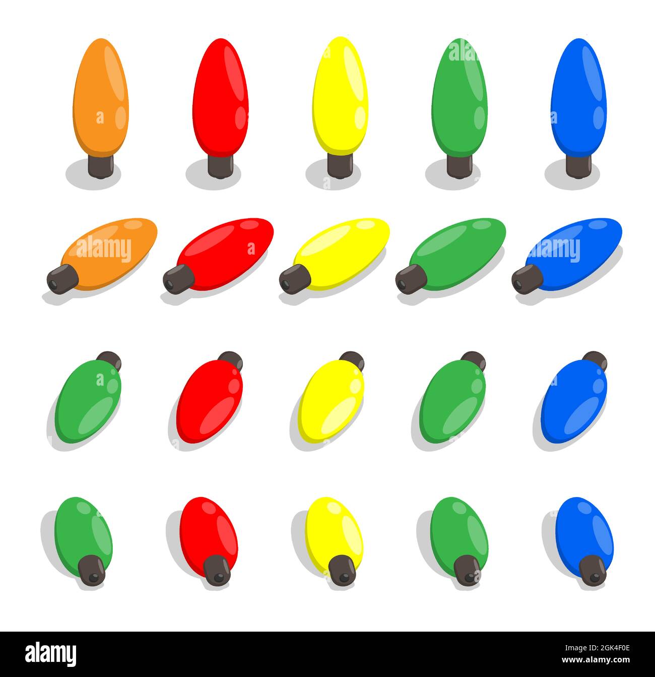 Set of multi colored Christmas lights for garlands. Decorating ...