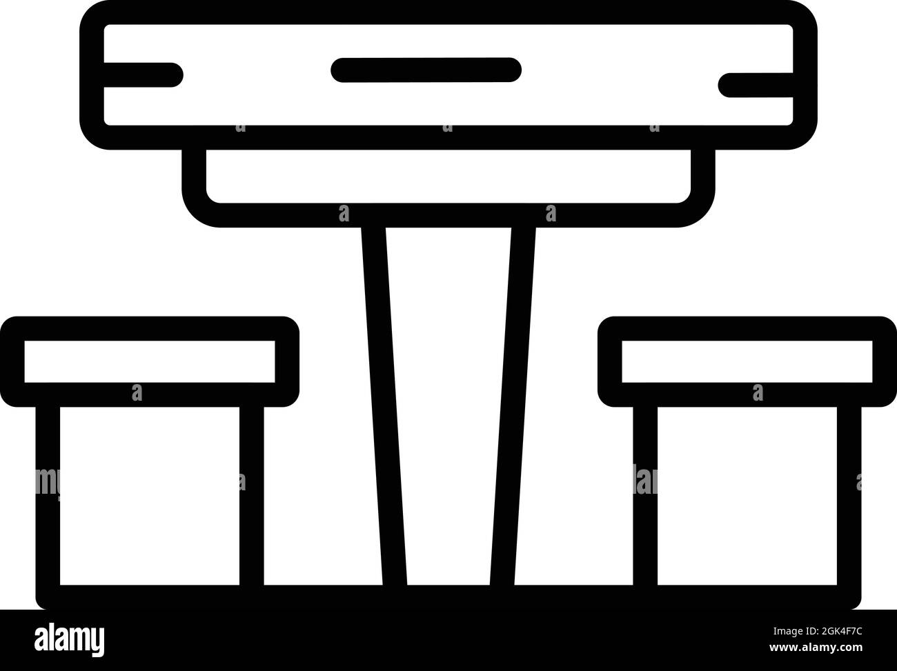 Picnic table icon outline vector. Wood seat. Wooden park bench Stock ...