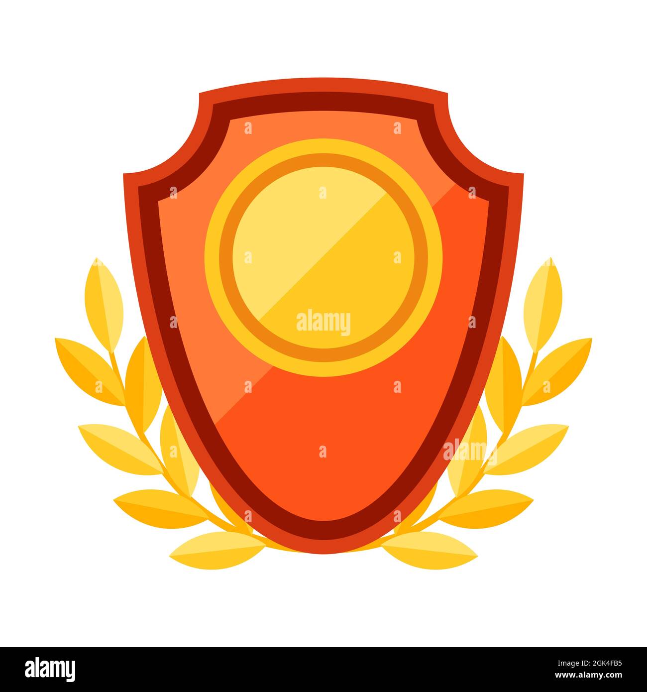 Illustration of gold shield. Award for sports or corporate competitions ...