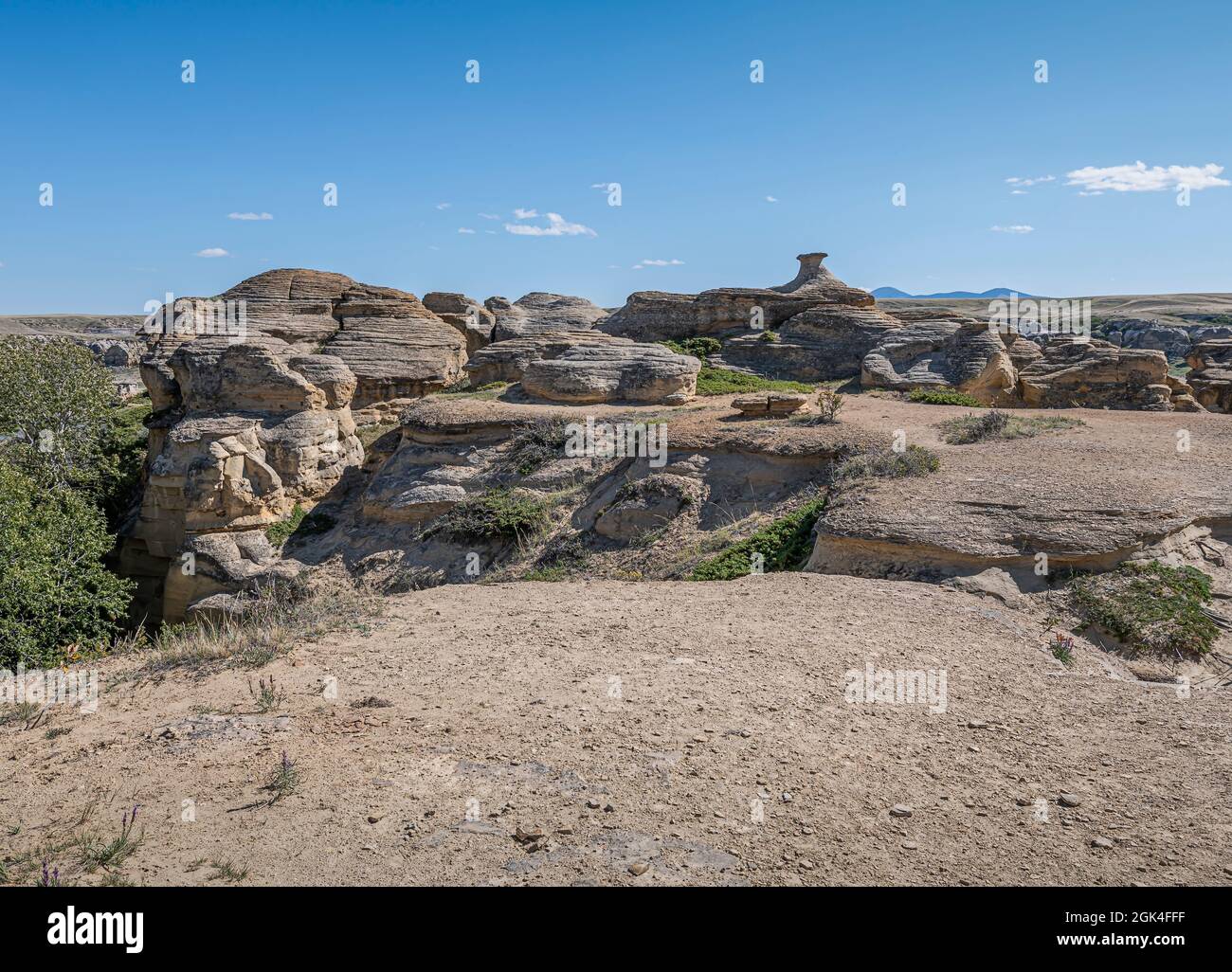 Rock formations in Writing on Stone Provincial Park, Alberta, Canada ...
