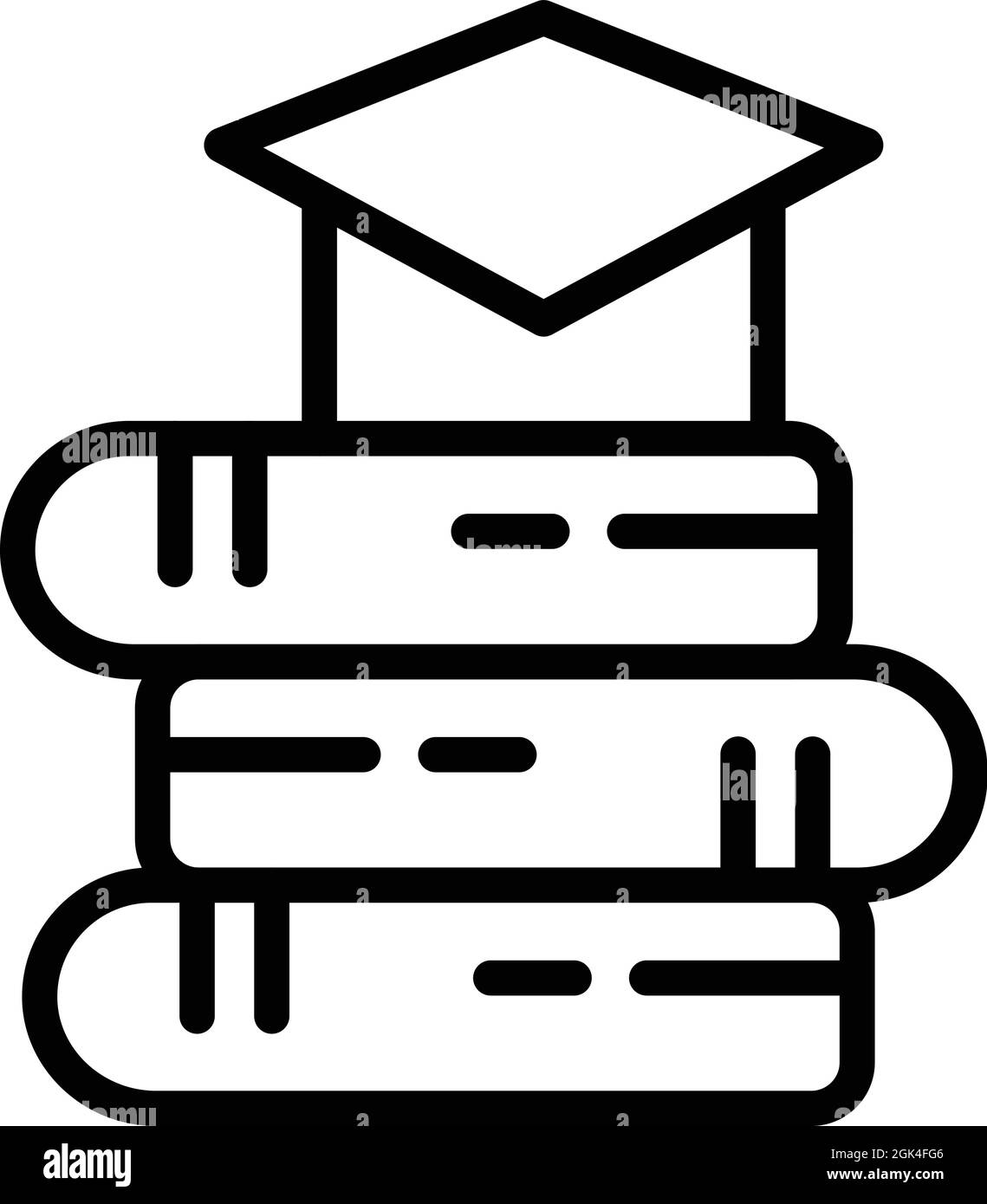 Book graduation cap icon outline vector. University hat. Student ...