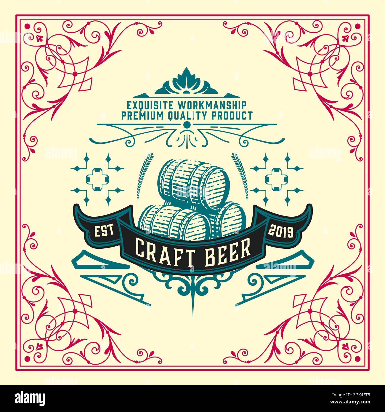 Beer label with old frames Stock Vector Image & Art - Alamy