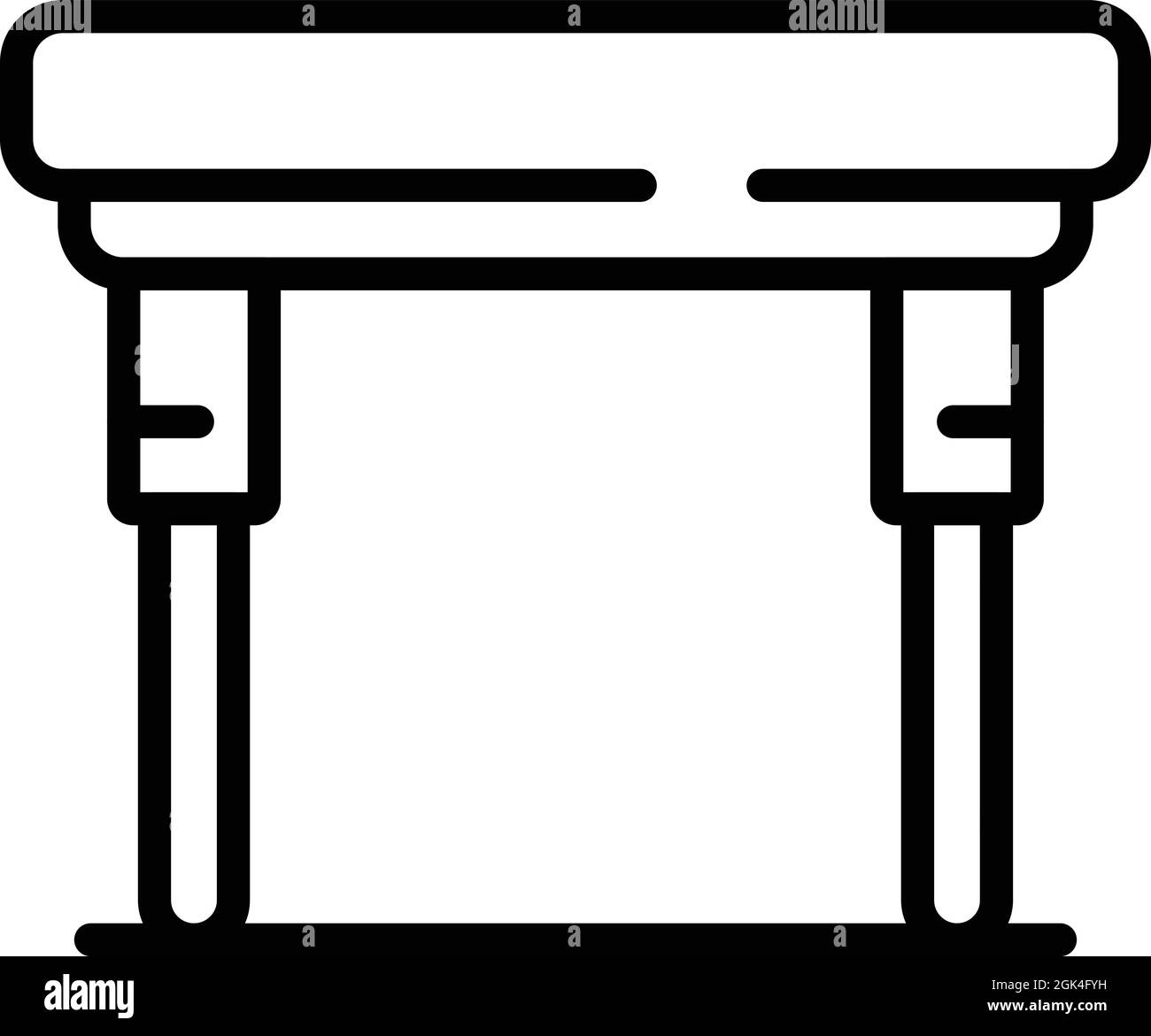 Iron table icon outline vector. Foldable table. Compact picnic Stock ...