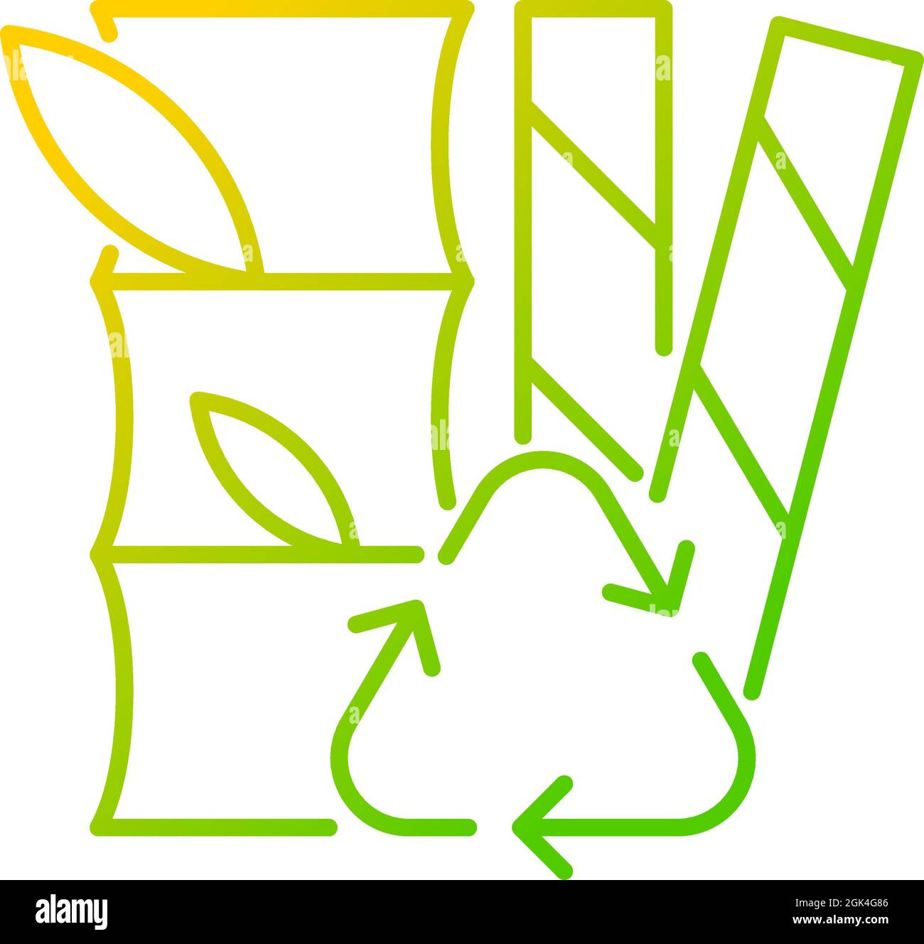 Compostable straws from plants gradient linear vector icon Stock Vector ...