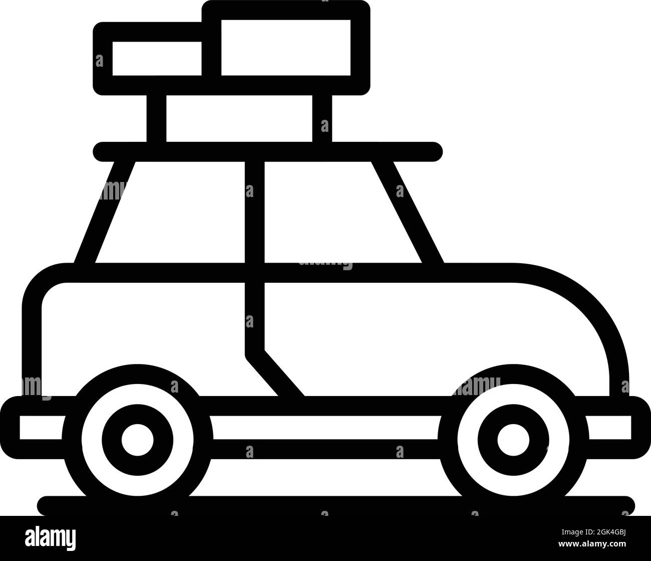 Travel car icon outline vector. Family vehicle. Vacation automobile ...