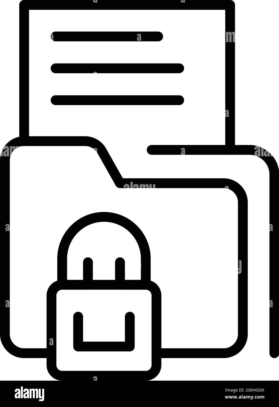 Privacy folder icon outline vector. Confidential data. Protect file ...