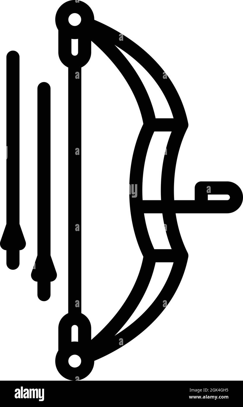 Archery bow icon outline vector. Longbow arrow. Archer target Stock ...