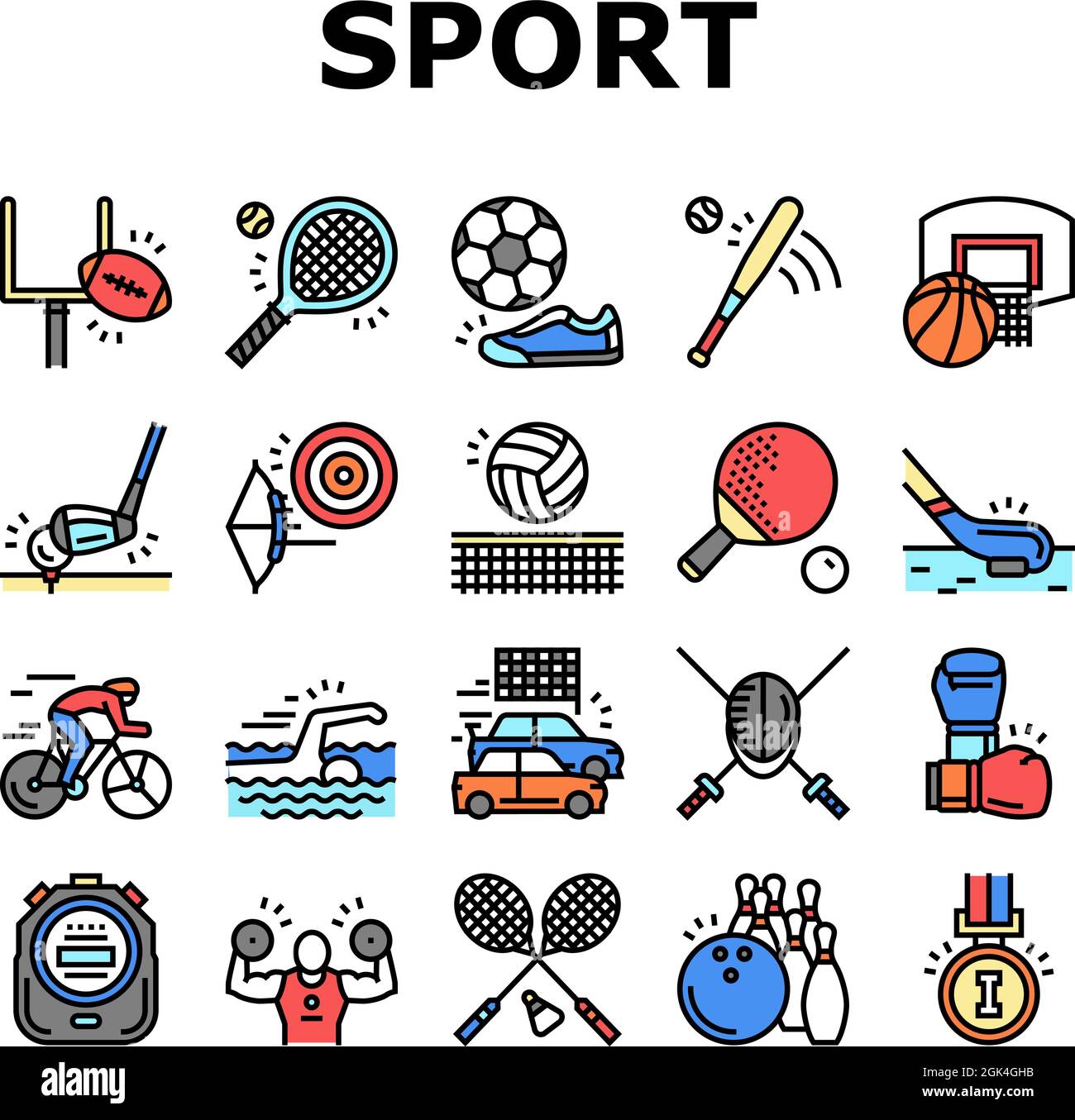 Sport Active Competitive Game Icons Set Vector Stock Vector Image & Art ...