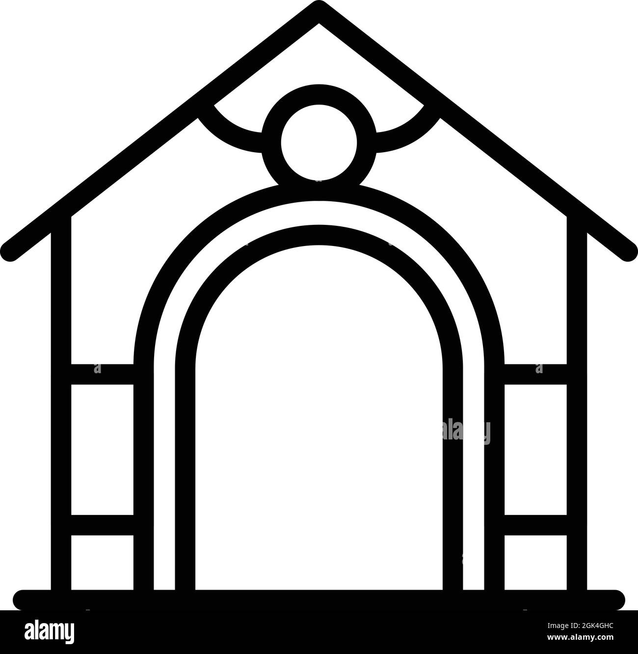 Pet kennel icon outline vector. Dog house. Animal kennel Stock Vector ...