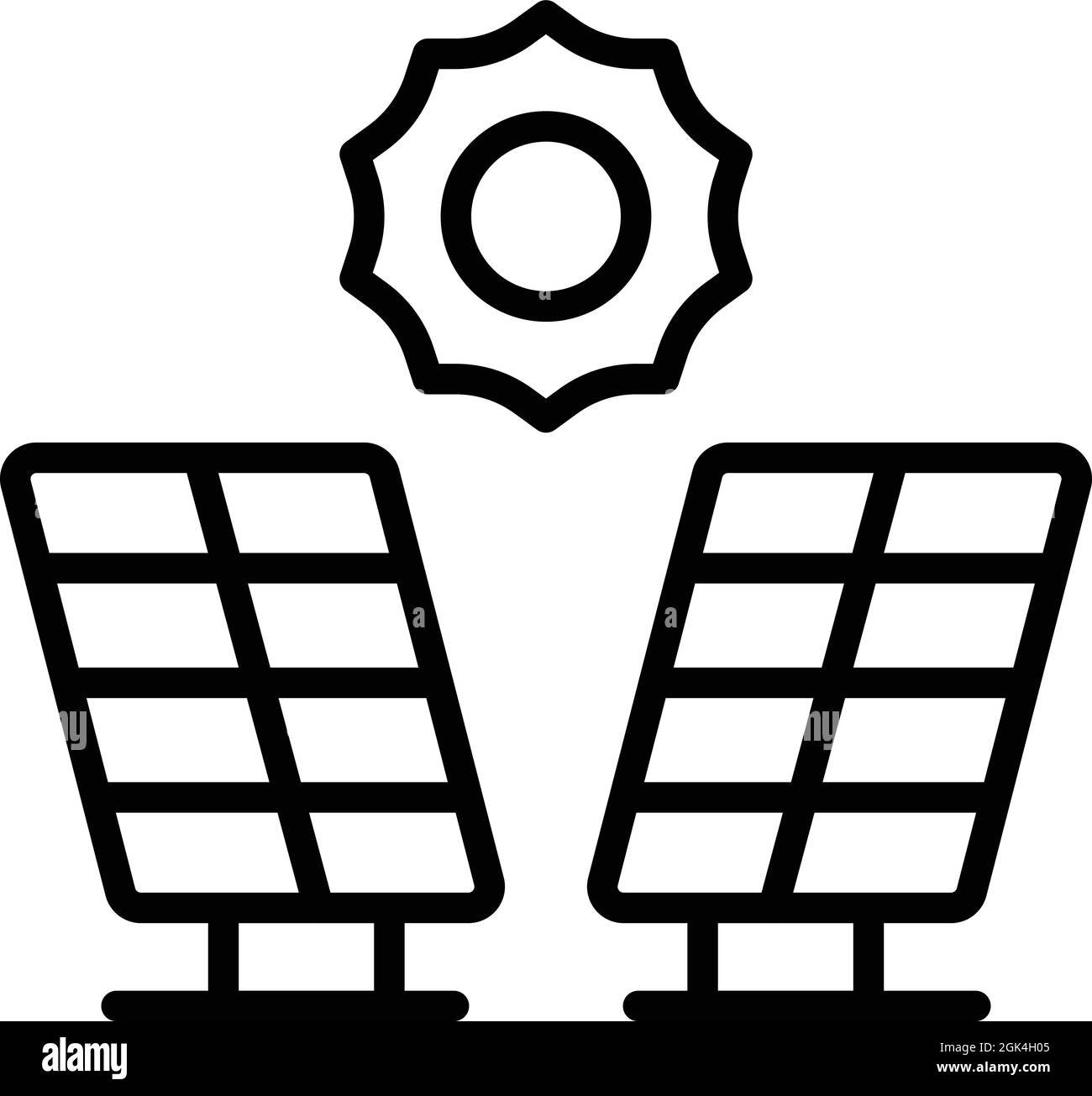 Sun panel icon outline vector. Solar energy. Sunlight power Stock ...
