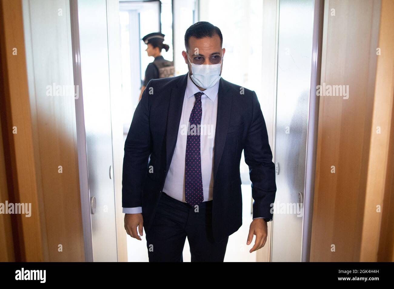Alexandre Benalla, wearing a mask, a former bodyguard to French ...